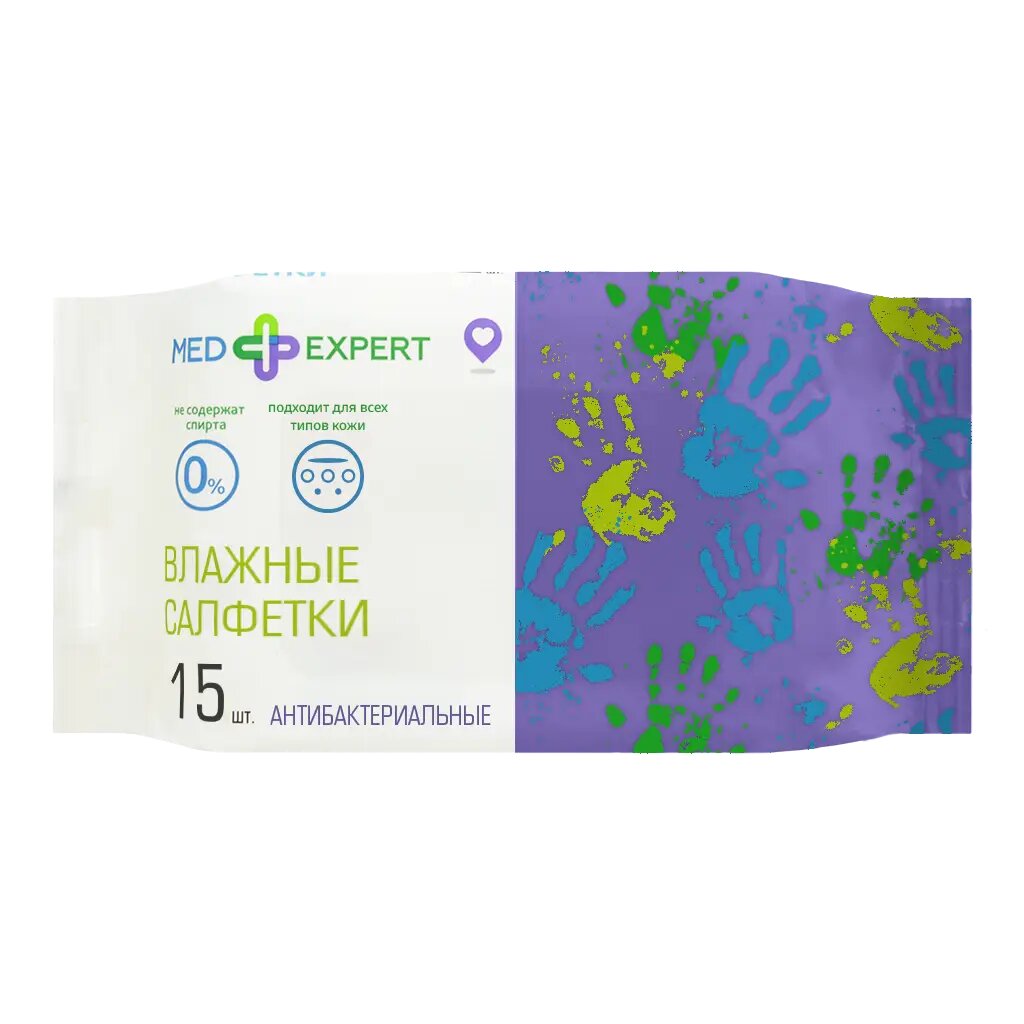 Med Expert Салфетки влажные антибактериальные 15 шт