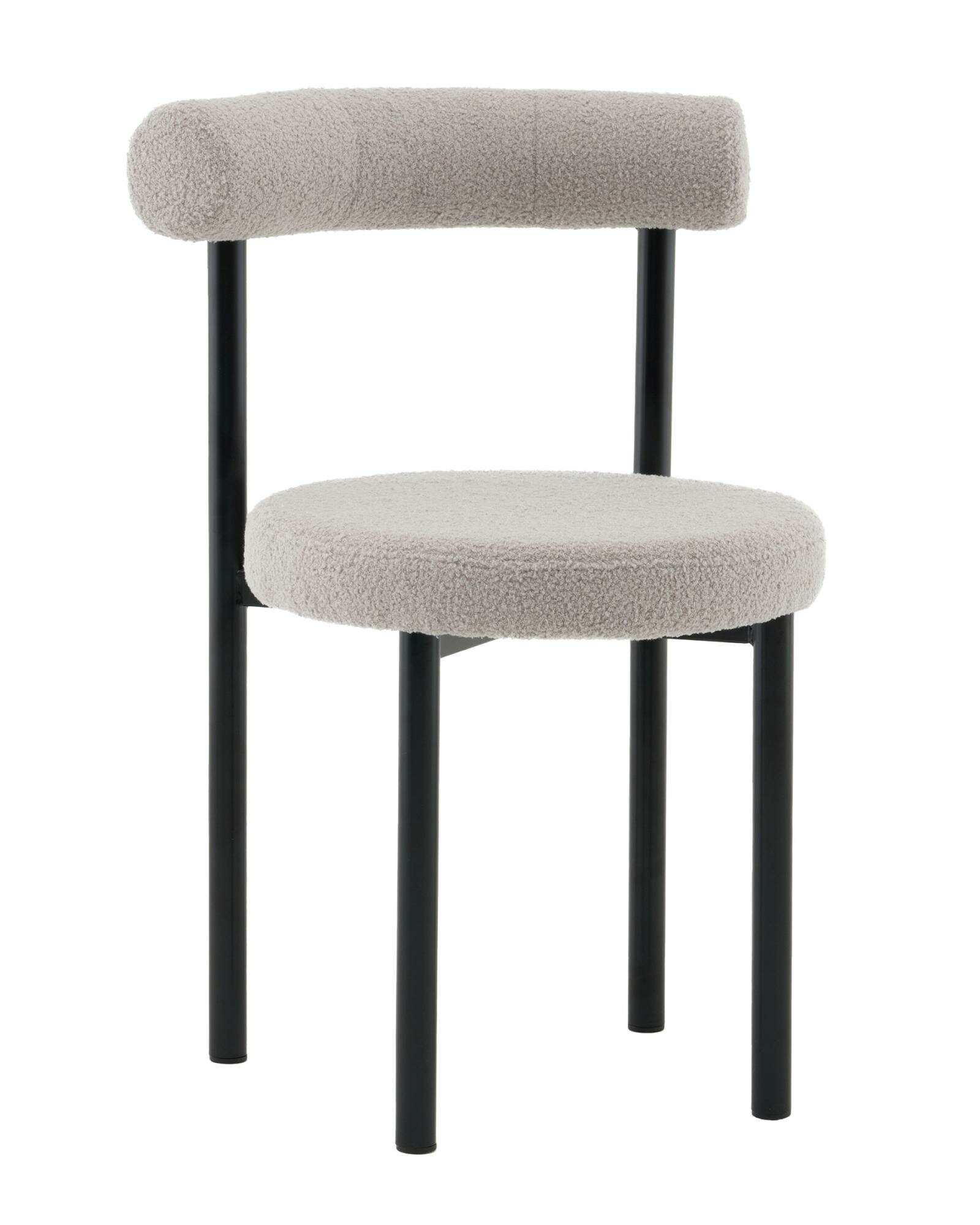 Стул обеденный Флорео STOOL GROUP светло-серый, ткань и металл, мягкое сиденье, без подлокотников