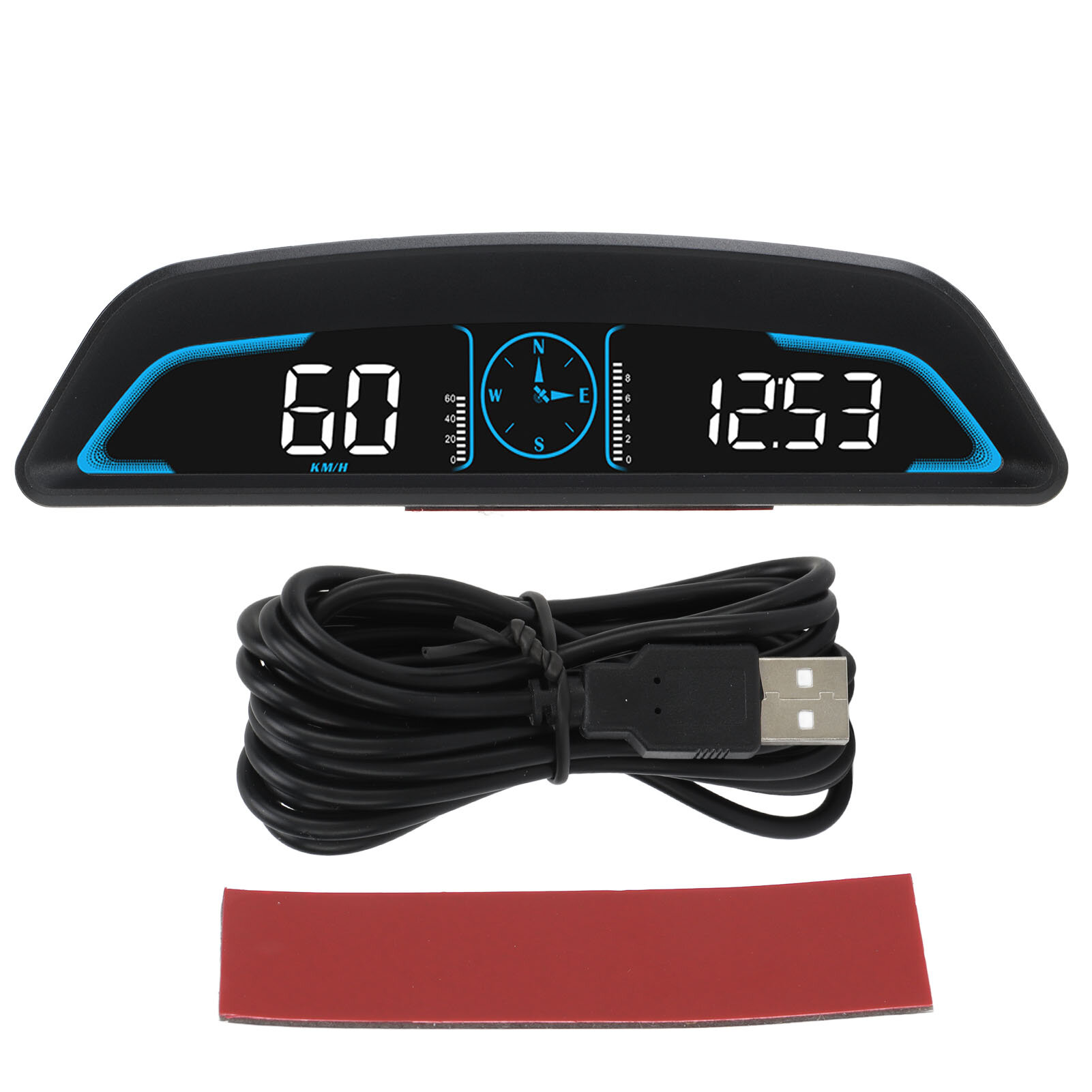 Универсальный автомобильный дисплей HUD с цифровым GPS-спидометром с сигнализацией скорости и автоматической регулировкой яркости для безопасности автомобиля