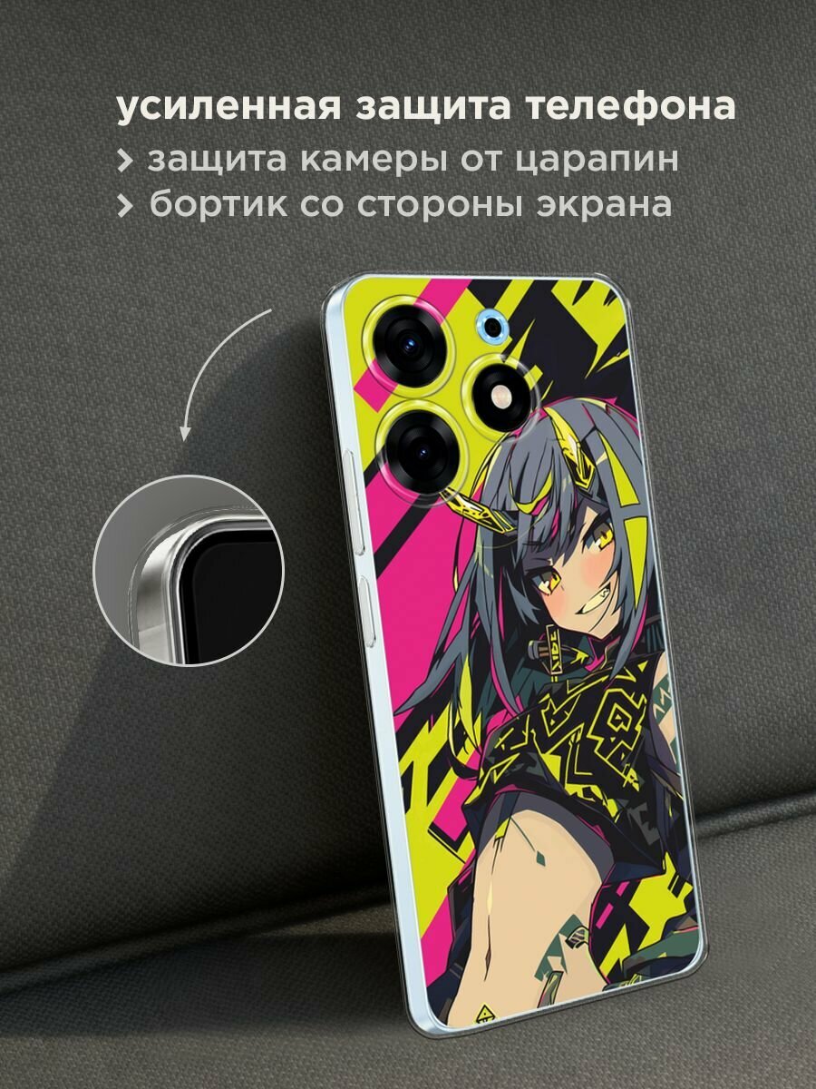 Чехол на Tecno Spark 10 Pro / Текно Спарк 10 Про с принтом "Девушка в кибер костюме" — фото 1