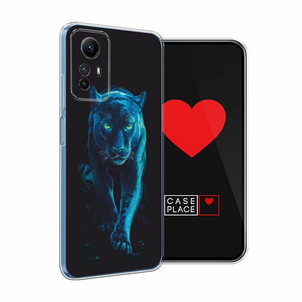Чехол на Xiaomi Redmi Note 12S / Сяоми Редми Ноут 12S с принтом "Пантера в лунном свете" — фото 1
