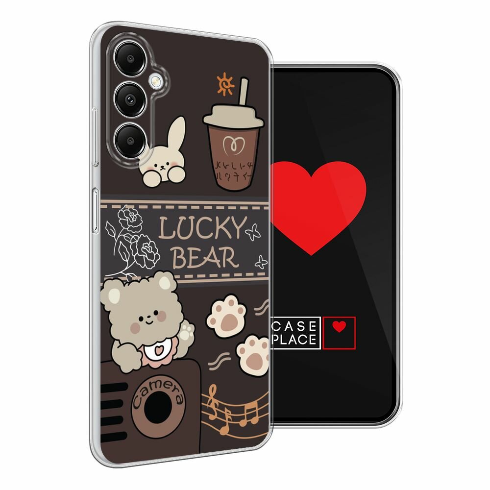 Чехол на Samsung Galaxy A05s / Самсунг Галакси A05s с принтом "Lucky bear coffee 1" — фото 1