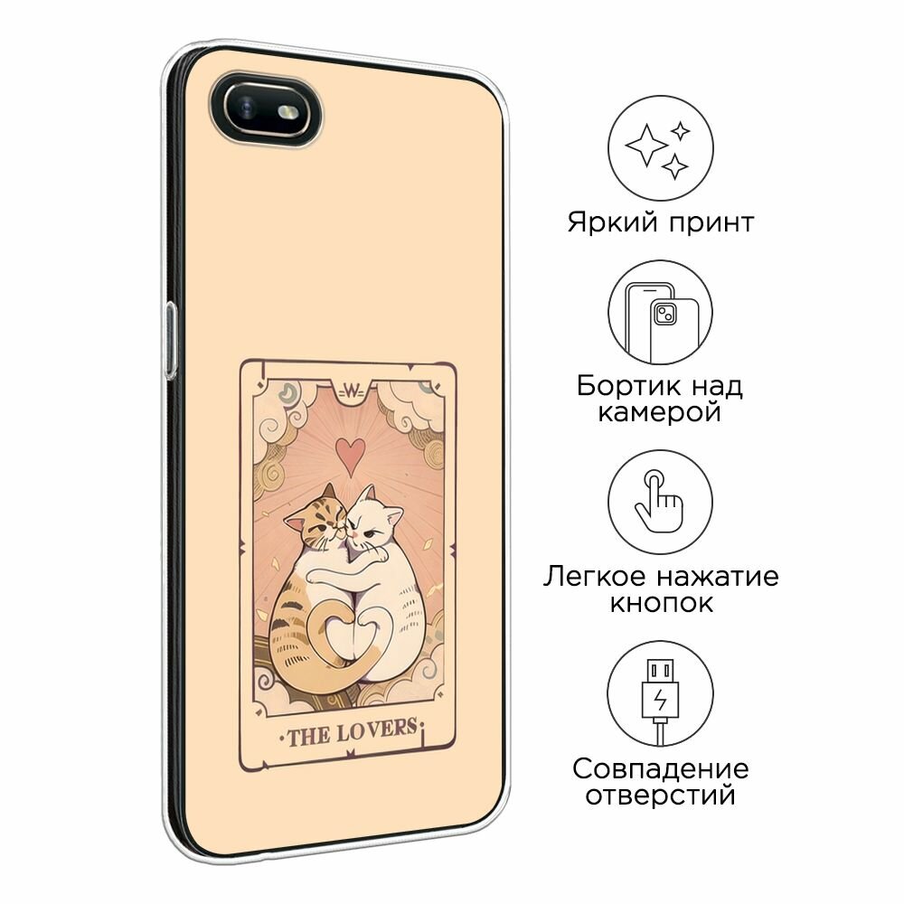Чехол на Oppo A1k / Оппо А1к с принтом "The lovers cats 1 - 14 февраля" — фото 1