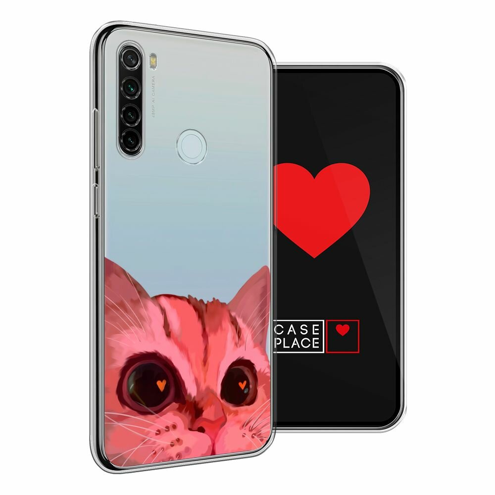 Чехол на Xiaomi Redmi Note 8T / Сяоми Редми Нот 8Т с принтом "Affectionate cat - 8 марта", прозрачный — фото 1