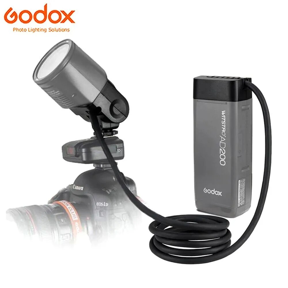 Godox EC200 Удлинительная Головка С Кабелем Длиной 1,85 М, Разделяющий Горячий Башмак, Адаптер Для Вспышки Света