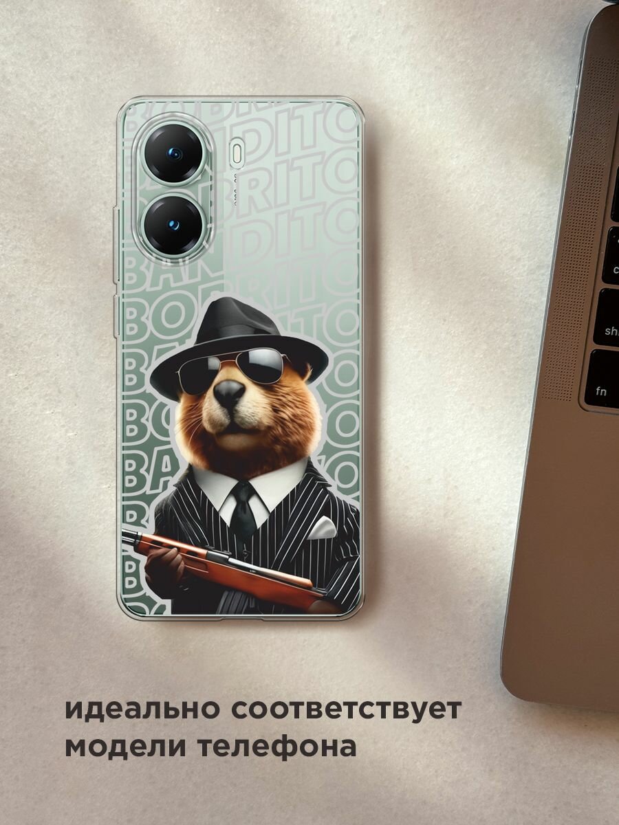 Чехол на Poco X7 Pro / Поко X7 Про с принтом "Бобрито бандито 2", прозрачный — фото 1