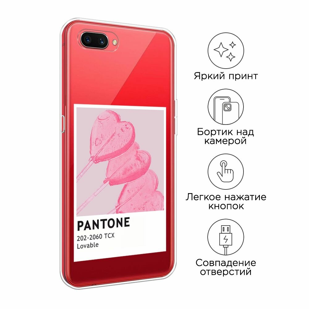 Чехол на Oppo A3s / Oppo A3s с принтом "Pantone Lovable 2 - 14 февраля", прозрачный — фото 1