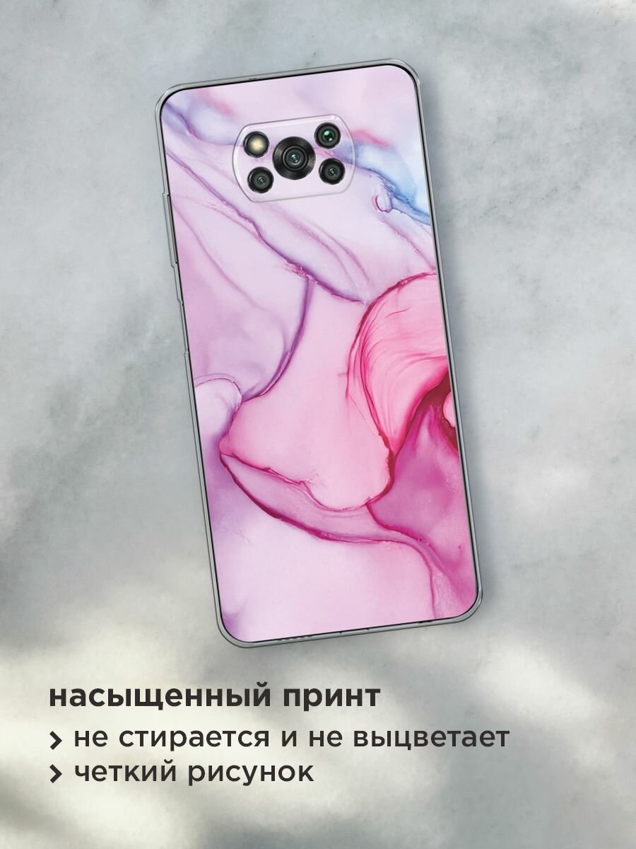 Чехол на Xiaomi Poco X3/X3 Pro / Поко X3/X3 Pro с принтом "Розовые мраморные разводы" — фото 1