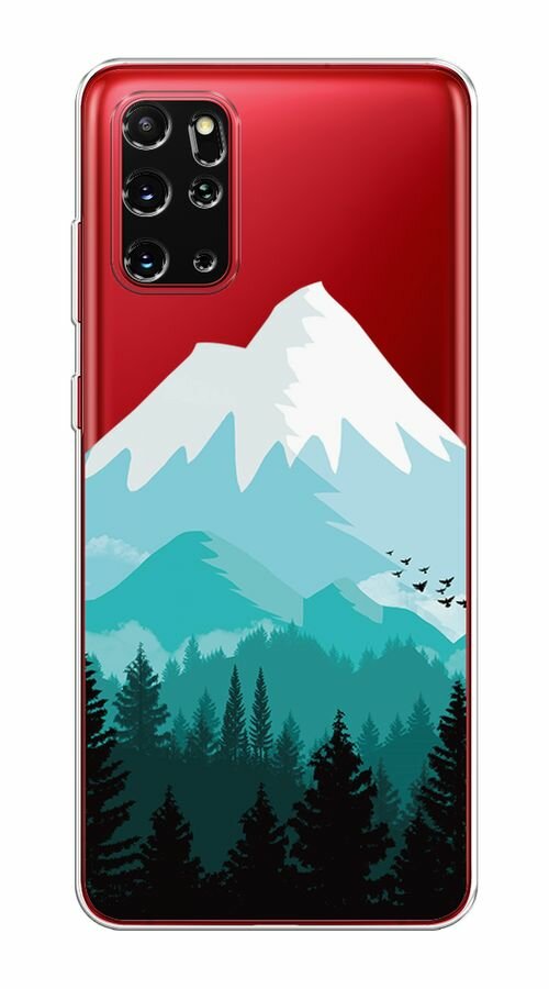 Чехол на Samsung Galaxy S20 + / Самсунг Галакси S20 Плюс с принтом "Синяя снежная гора", прозрачный