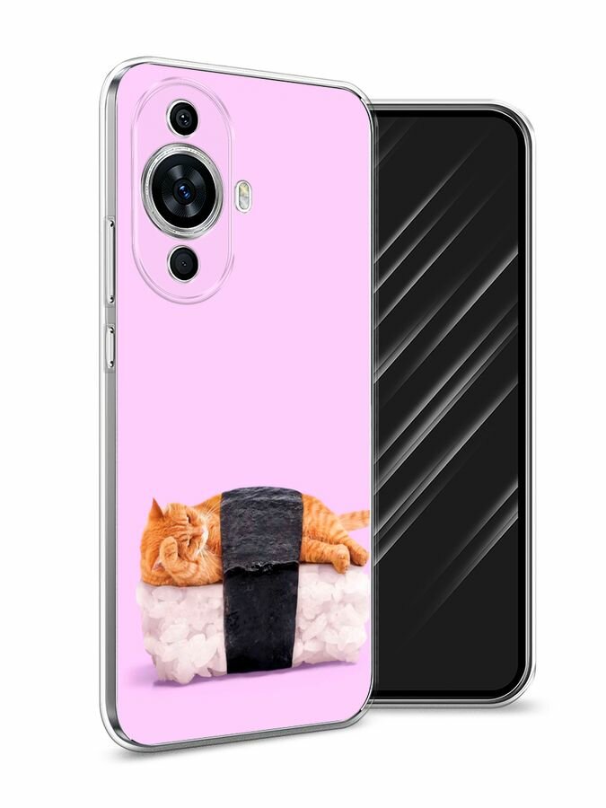 Чехол на Huawei NOVA 11/12S / Хуавей Нова 11/12S с принтом Рыжий кот суши