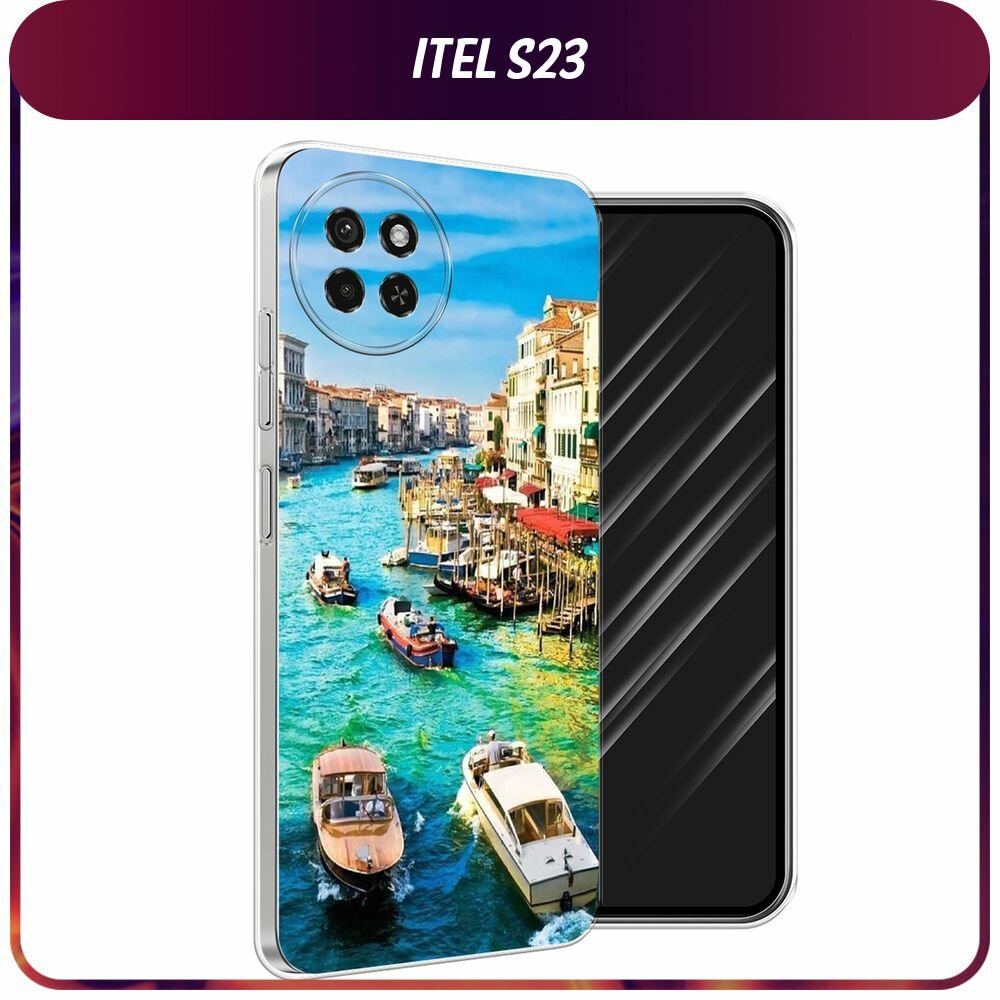 Силиконовый чехол на Itel S23 / Ител S23 с принтом "Каналы Венеции"