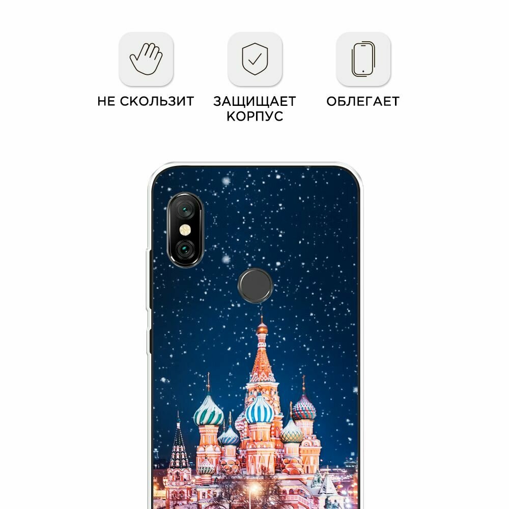 Чехол на Xiaomi Redmi Note 6 Pro / Сяоми Редми Нот 6 Про с принтом "Москва 1" — фото 1
