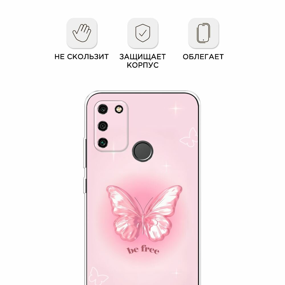 Чехол на Honor 9A / Хонор 9А с принтом "Be free butterfly 1" — фото 1