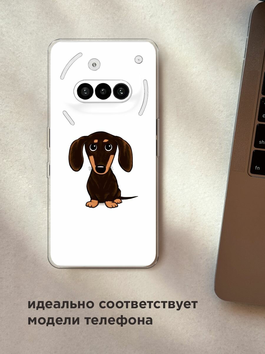 Чехол на Nothing Phone 3a / Нотинг Фон 3а с принтом "Маленькая такса" — фото 1