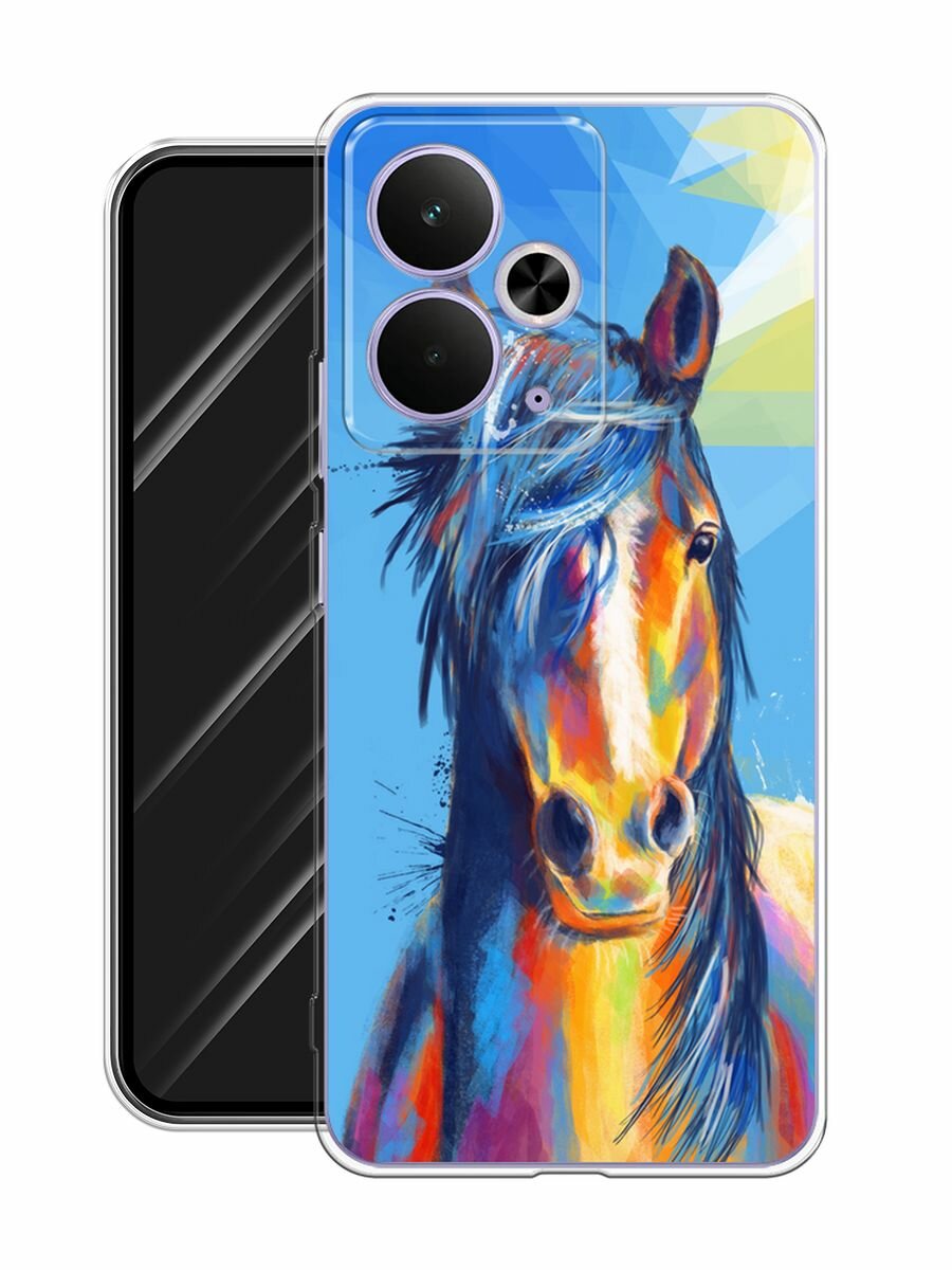 Силиконовый чехол на Realme 14T / Реалми 14Т с принтом "Лошадь арт 3" — фото 1