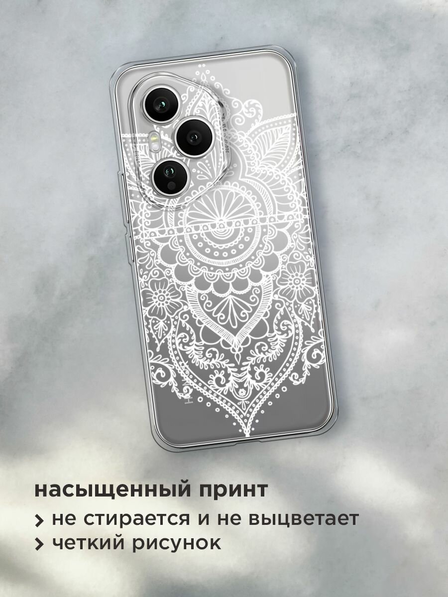 Чехол на Honor 400 Pro / Хонор 400 Про с принтом "Солнечный узор", прозрачный — фото 1