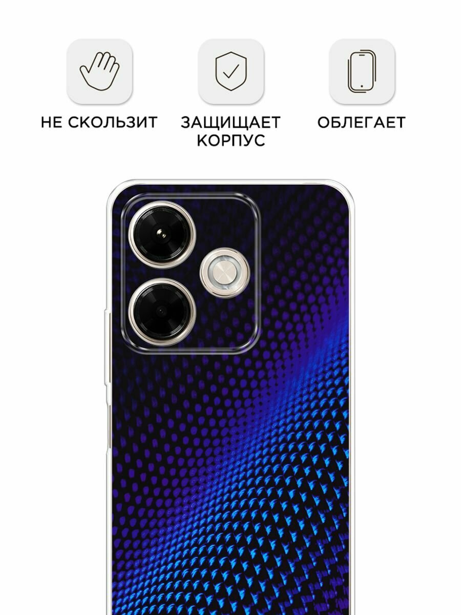 Чехол на Xiaomi Redmi 13X / Сяоми Редми 13X с принтом "Синий карбон" — фото 1