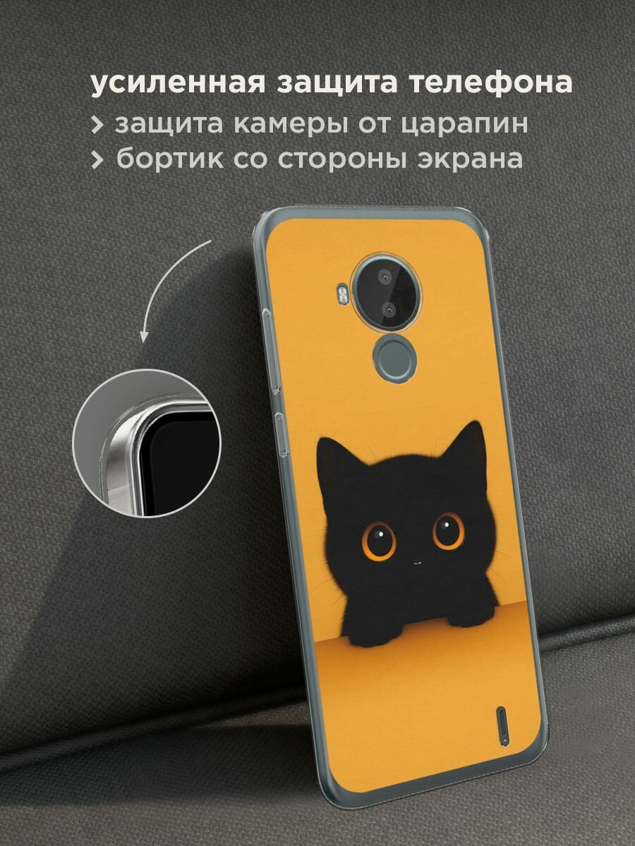 Чехол на Nokia C30 / Нокия C30 с принтом "Контрастный котик" — фото 1