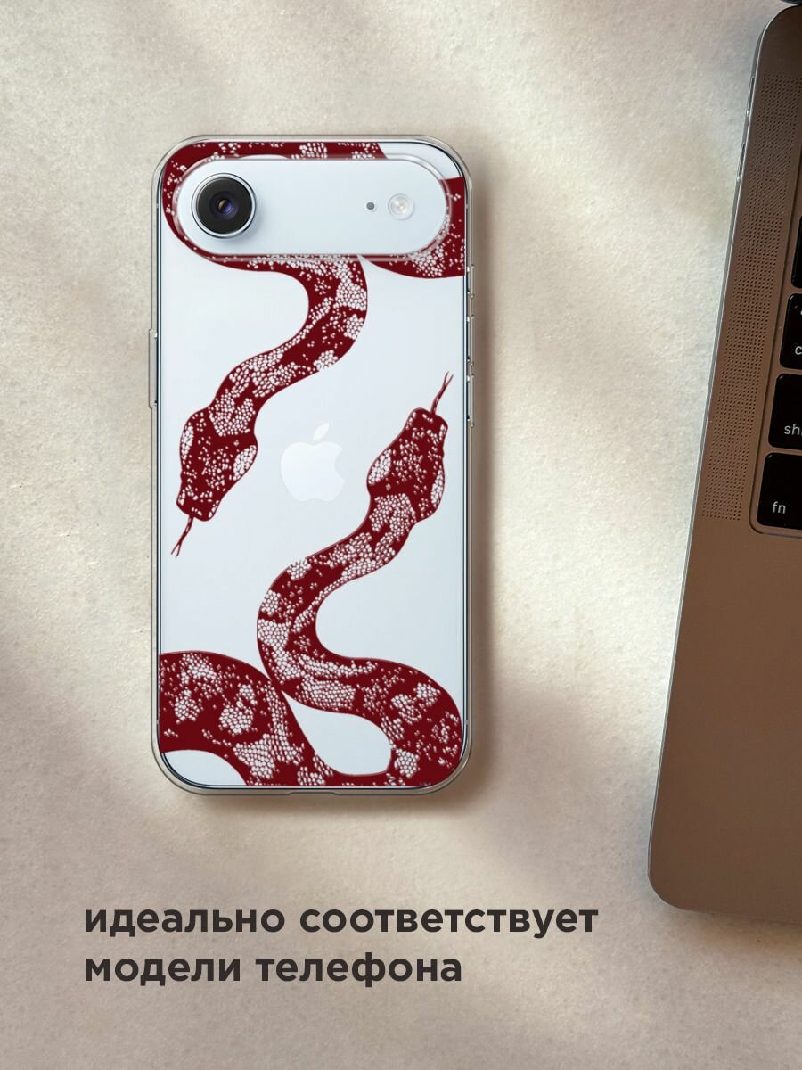 Чехол на Apple iPhone Air / Айфон Айр с принтом "Силуэты змей 7" — фото 1