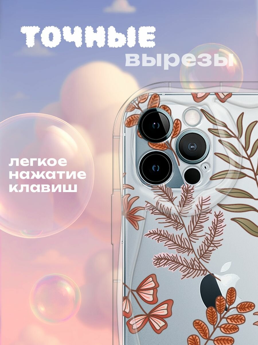 Чехол на Apple iPhone 12/12 Pro / Айфон 12/12 Pro с принтом "Винтажные полевые цветы 4" — фото 1
