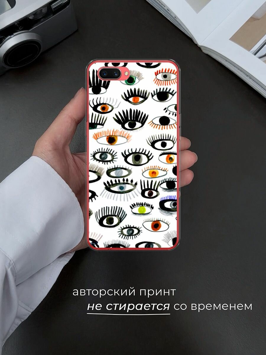 Силиконовый чехол на Oppo A3s / Oppo A3s с принтом "Глаза акварель" — фото 1