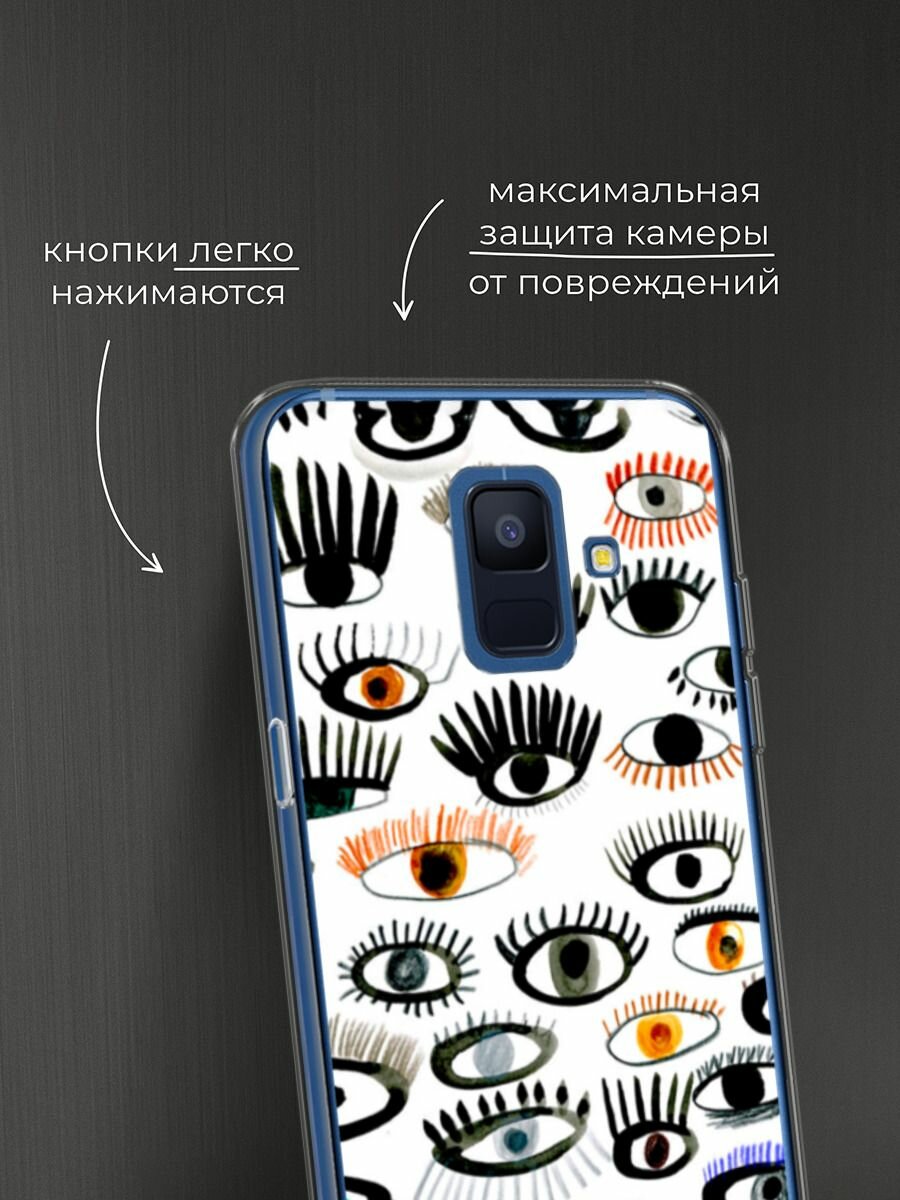 Чехол на Samsung Galaxy A6 / Самсунг Галакси А6 с принтом "Глаза акварель" — фото 1