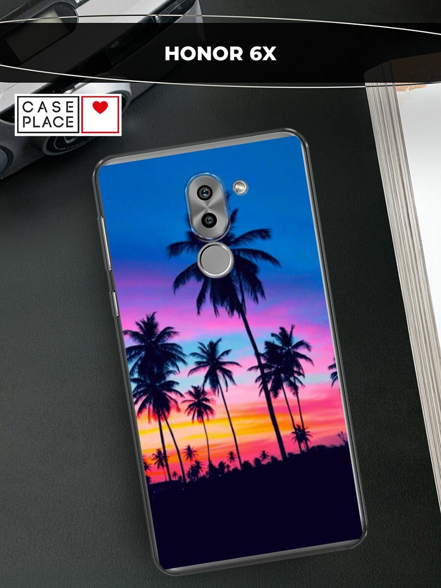 Силиконовый чехол на Honor 6X / Хонор 6Х с принтом "Закат 5"