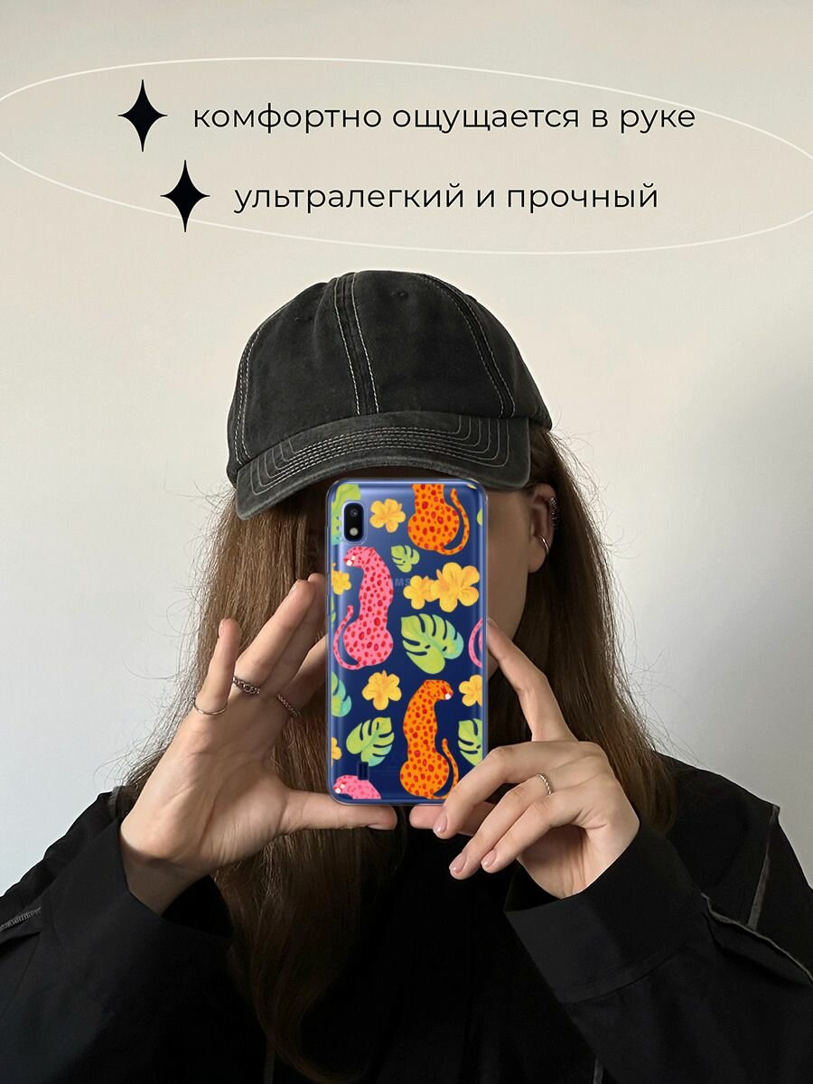 Чехол на Samsung Galaxy A10 / Самсунг Галакси А10 с принтом "Экзотика", прозрачный — фото 1