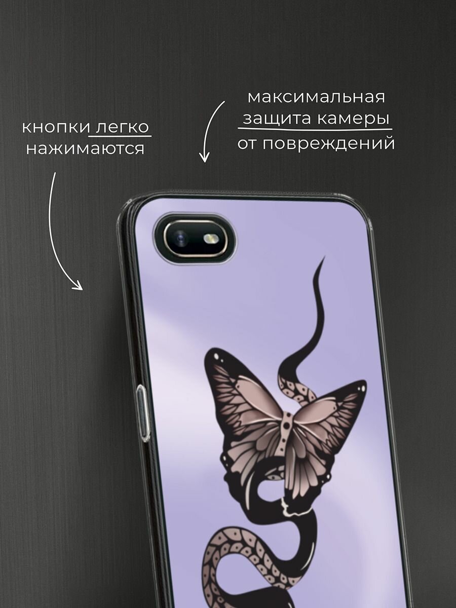 Силиконовый чехол на Oppo A1k / Оппо А1к с принтом "Змеебабочка 1" — фото 1