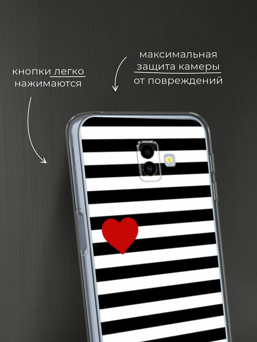 Чехол на Samsung Galaxy J6 + / Самсунг Галакси J6 Плюс 2018 с принтом "Красное сердце" — фото 1