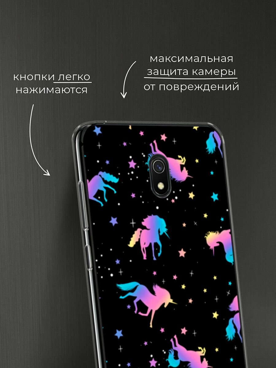 Чехол на Xiaomi Redmi 8A / Сяоми Редми 8А с принтом "Единороги градиент" — фото 1