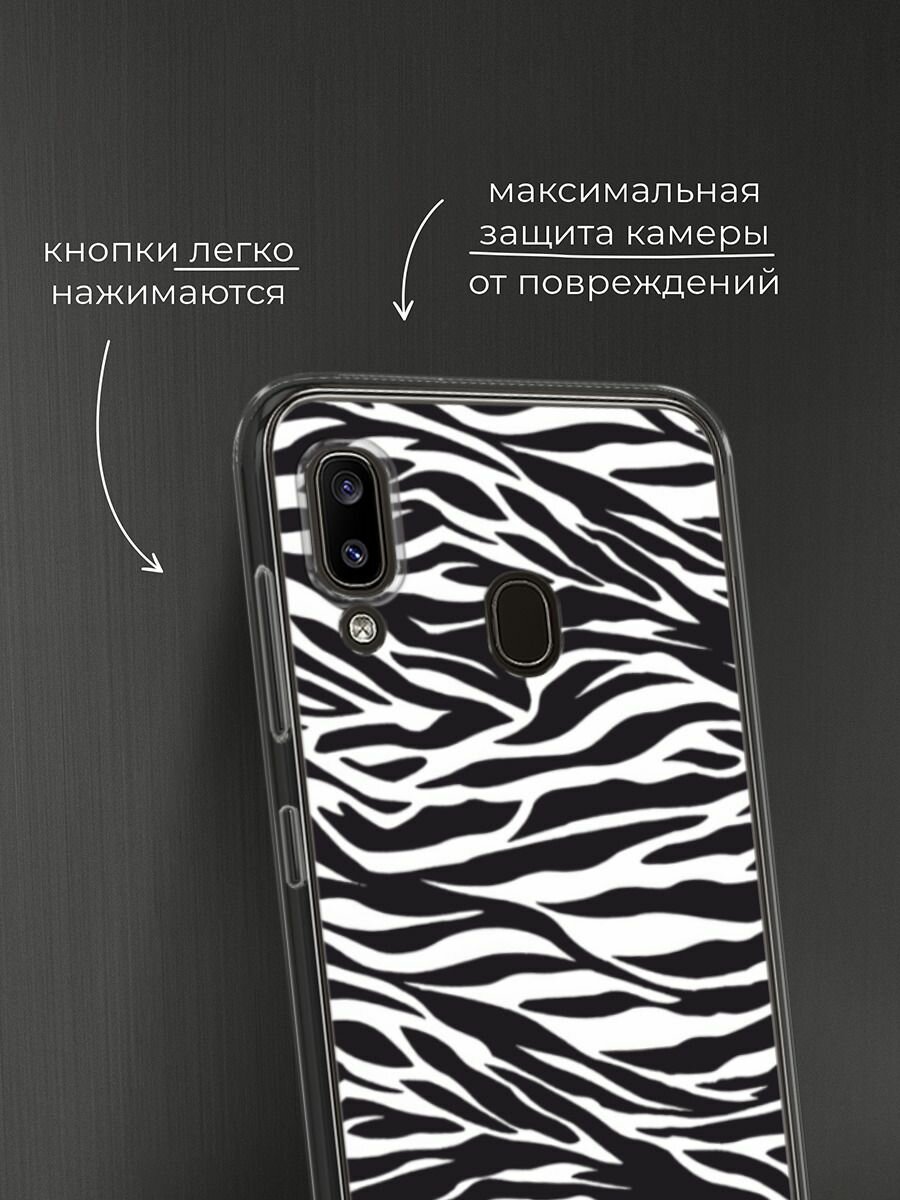 Чехол на Samsung Galaxy A30/A20 / Самсунг Галакси A30/A20 с принтом "Принт зебра" — фото 1