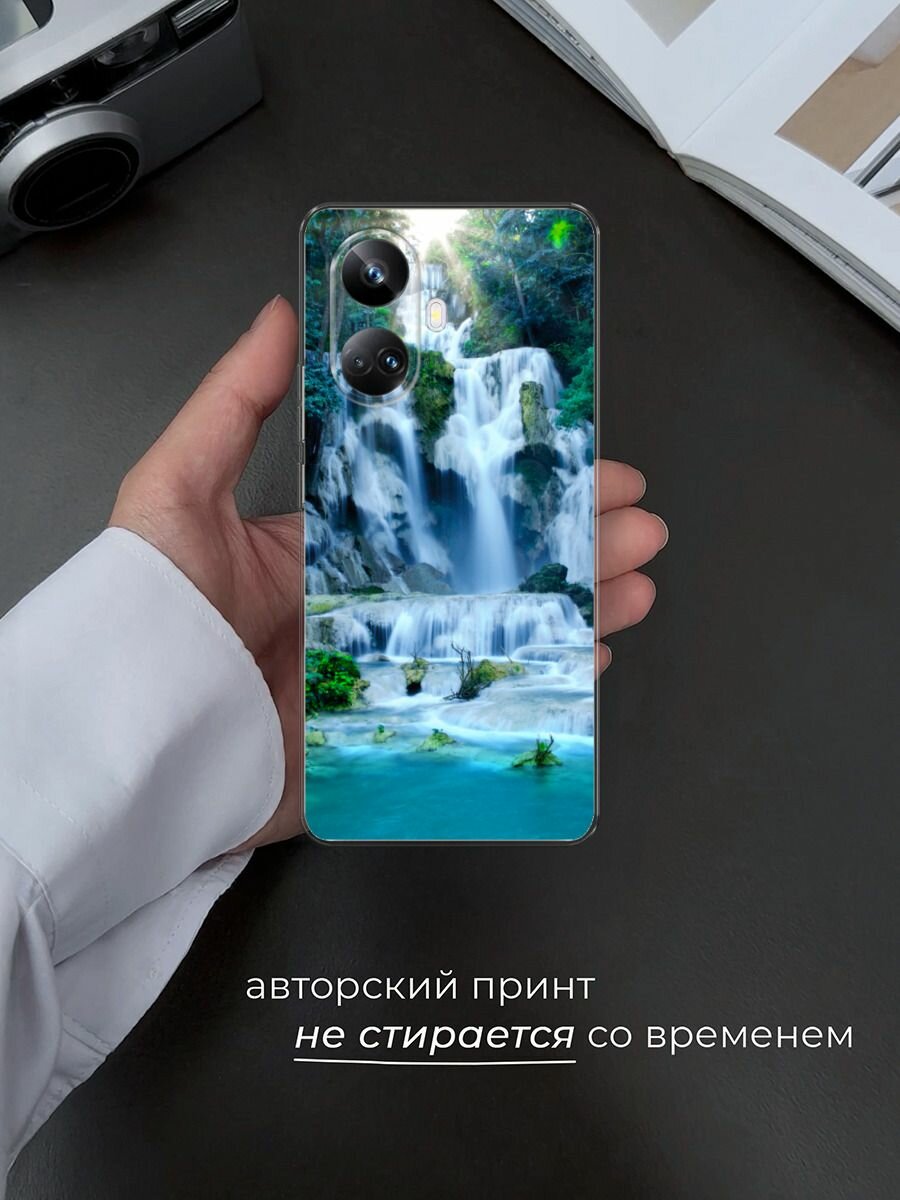 Чехол на Realme 10 Pro+ / Реалми 10 Про+ с принтом "Водопад 8" — фото 1