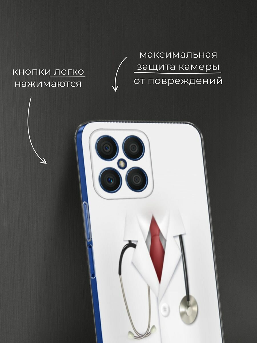 Силиконовый чехол на Honor X8 / Хуавей X8 с принтом "Халат врача" — фото 1