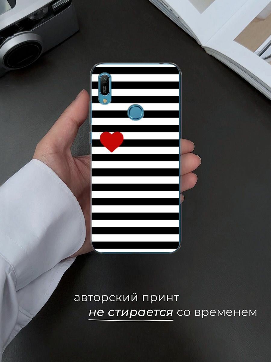 Чехол на Honor 8A/8A Pro/Huawei Y6s/Y6 2019 / Хонор 8А с принтом "Красное сердце" — фото 1