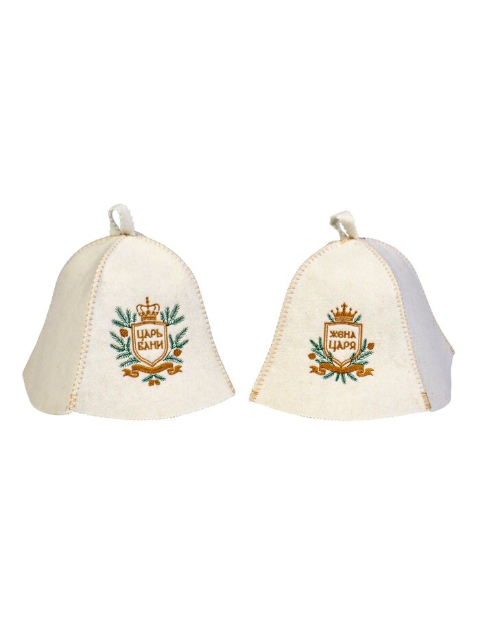 Набор банный 2 шапки "Царский", белый 10939018