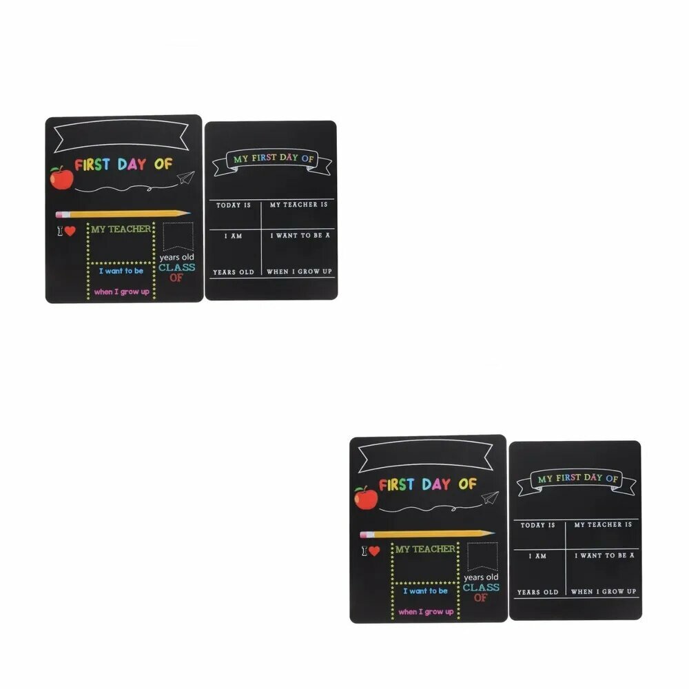 Черная деревянная двусторонняя доска для декора и фото первого дня школы набор из 4 предметов