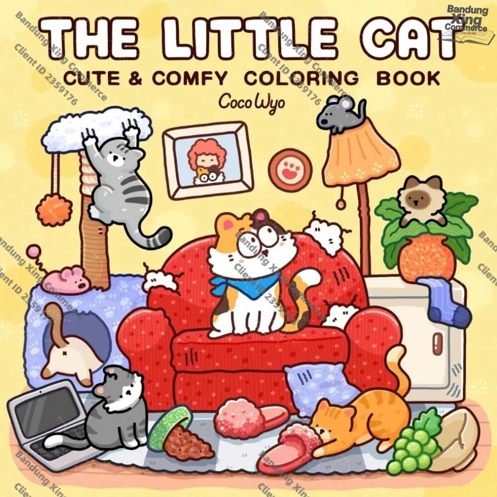 Раскраска-антистресс для взрослых и подростков, Coco Wyo THE LITTLE 97 медитативная раскраска для снятия стресса и релаксации, 46 страниц с уютными мистическими существами