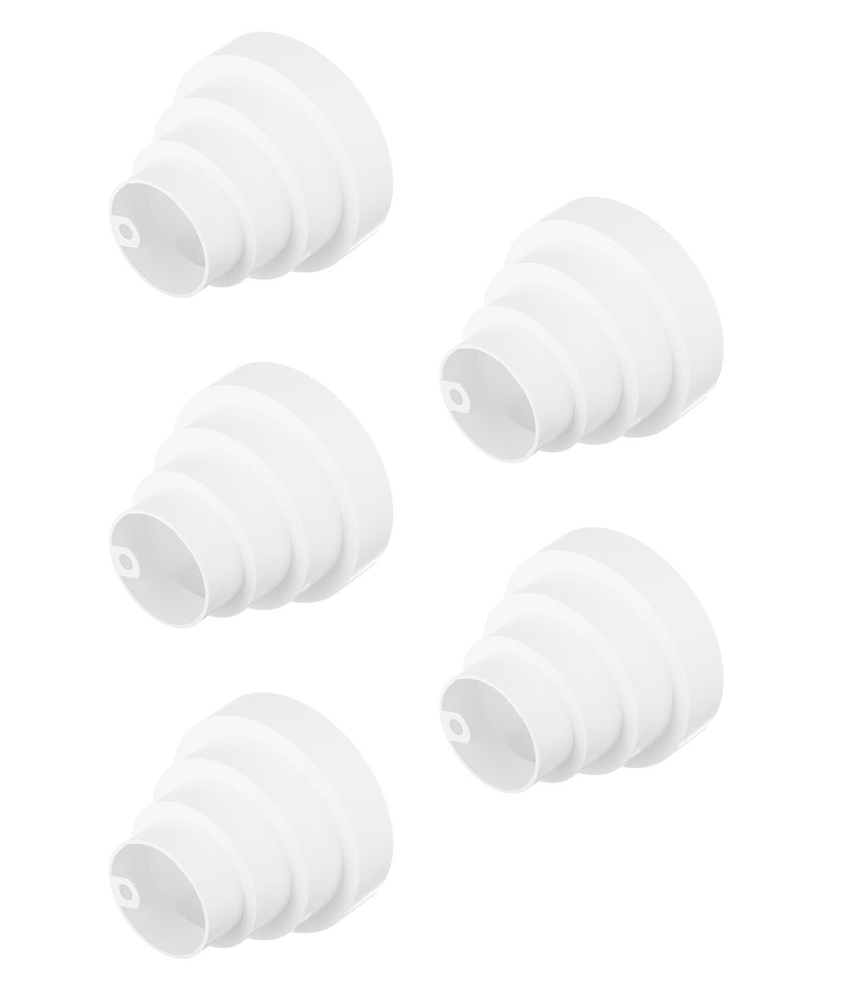 Соединитель для круглых воздуховодов центральный пластиковый d80/100/125/150 мм (5 шт.)