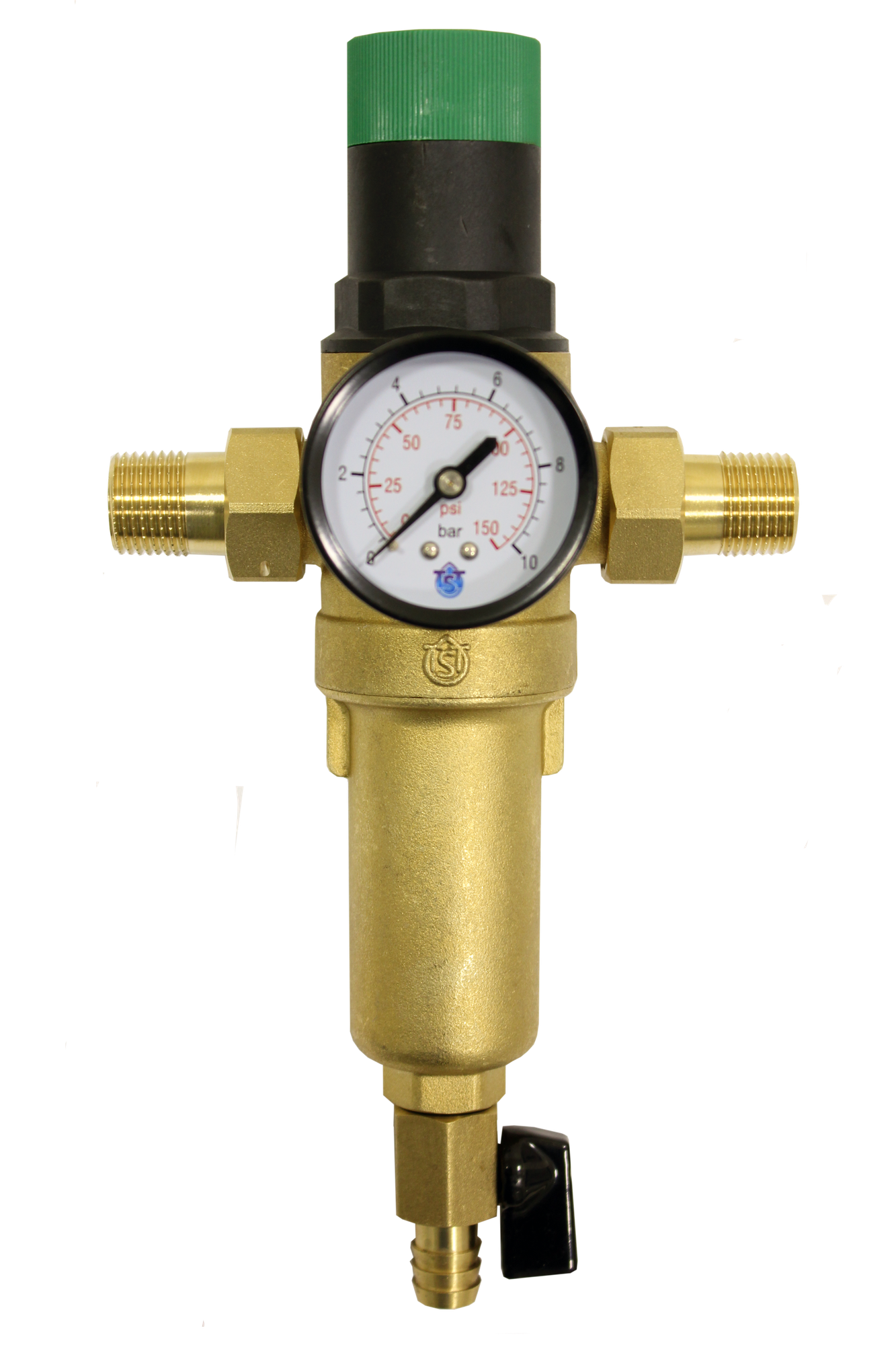 Фильтр 1/2" самопромывной с редуктором давления TST, латунный