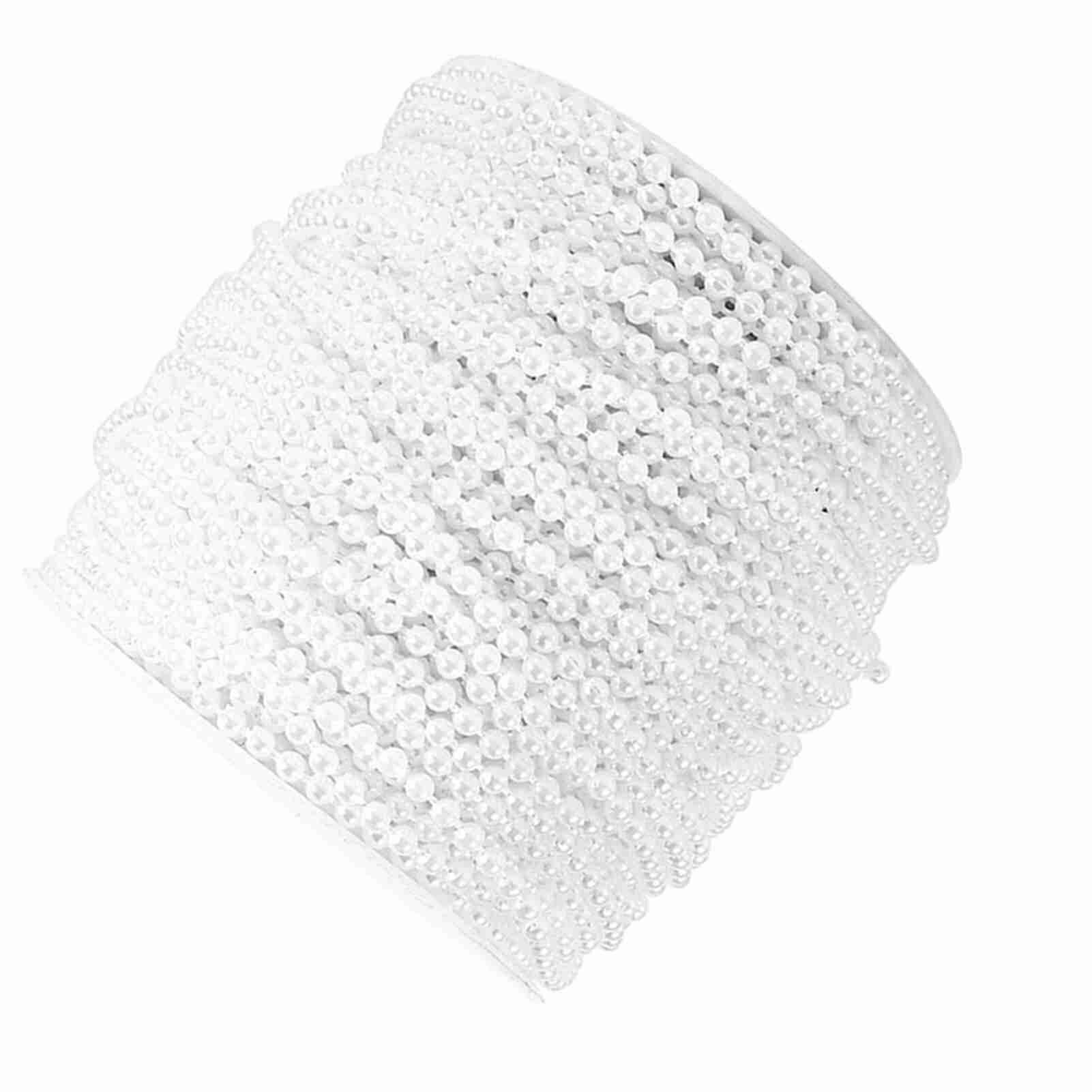 50M Кругляш Строка Жемчуг Цепочка Гирлянда Декор Свадьба Центрпайс Белый 3mm Пластик Бусы Для ДИЙ Креатив Ремонт Декор Вindu Стулья Столы Одежда