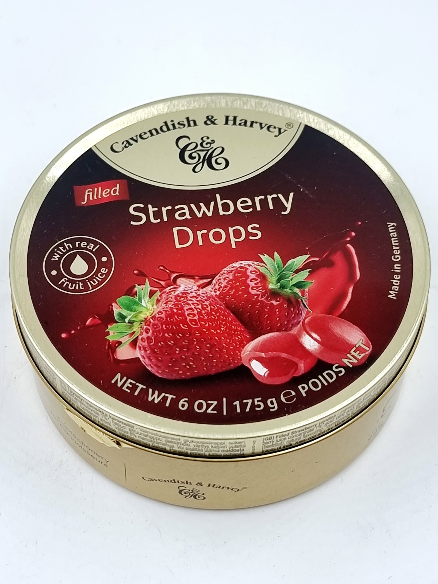 Леденцы Cavendish & Harvey клубничные с клубничной начинкой 175 г (из Финляндии)