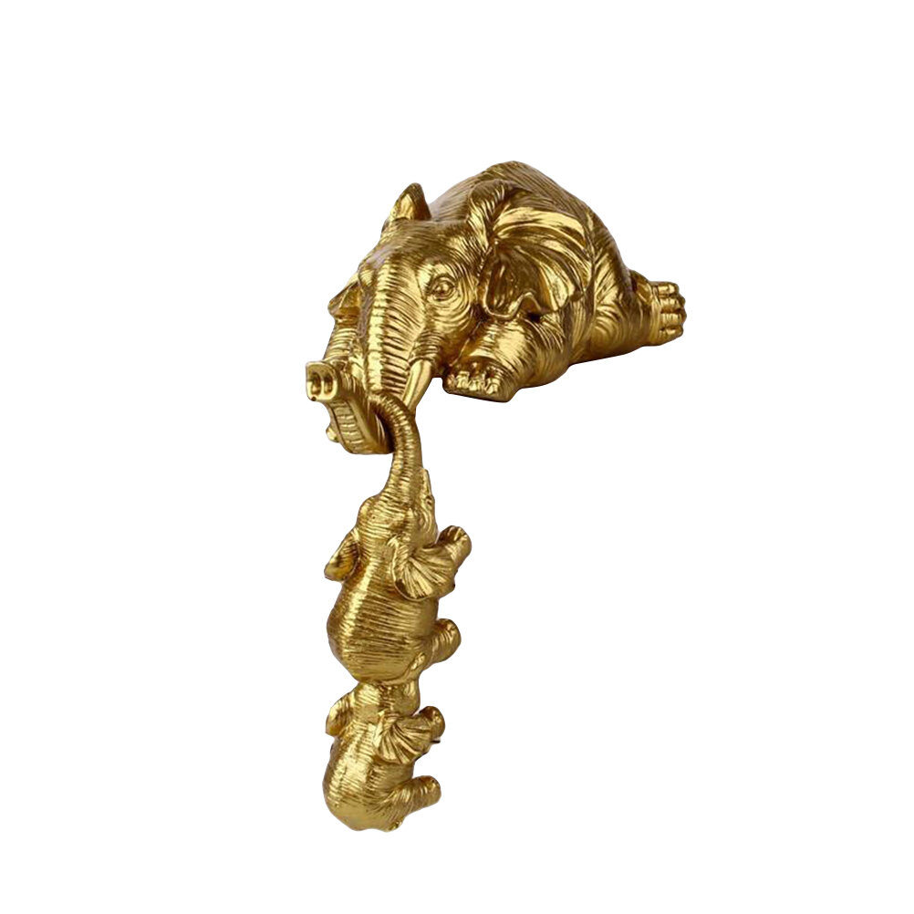 3 шт./компл. статуи слонов, ручная роспись, статуи слонов из смолы, мать-слон, висящие 2 слоненка на краю, домашний декор, подарок