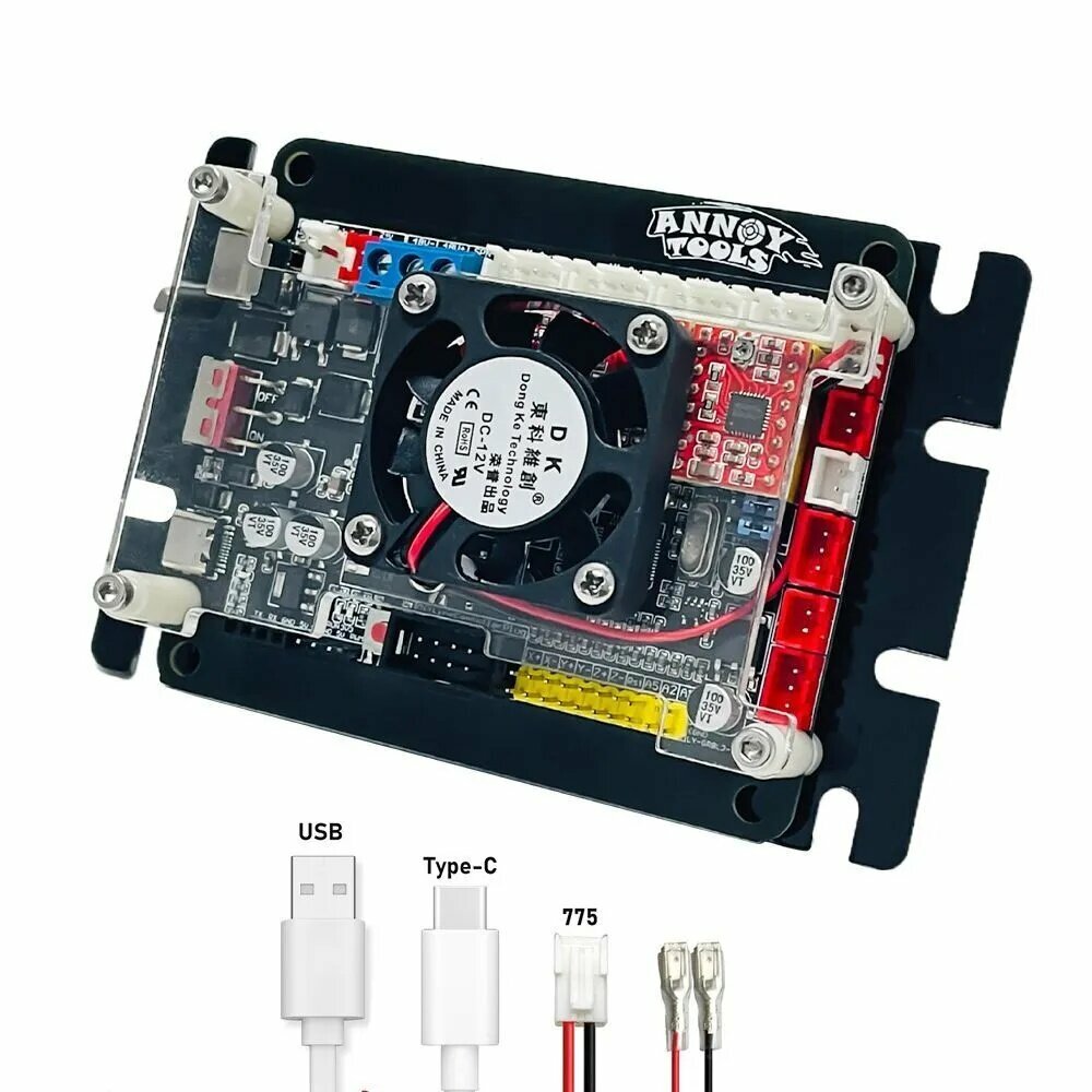 GRBL1.1 3-осевая плата управления, 32-битный контроллер 24 В с USB-портом и вентилятором из АБС-пластика, фрезерный станок с ЧПУ, аксессуары для гравировальных станков