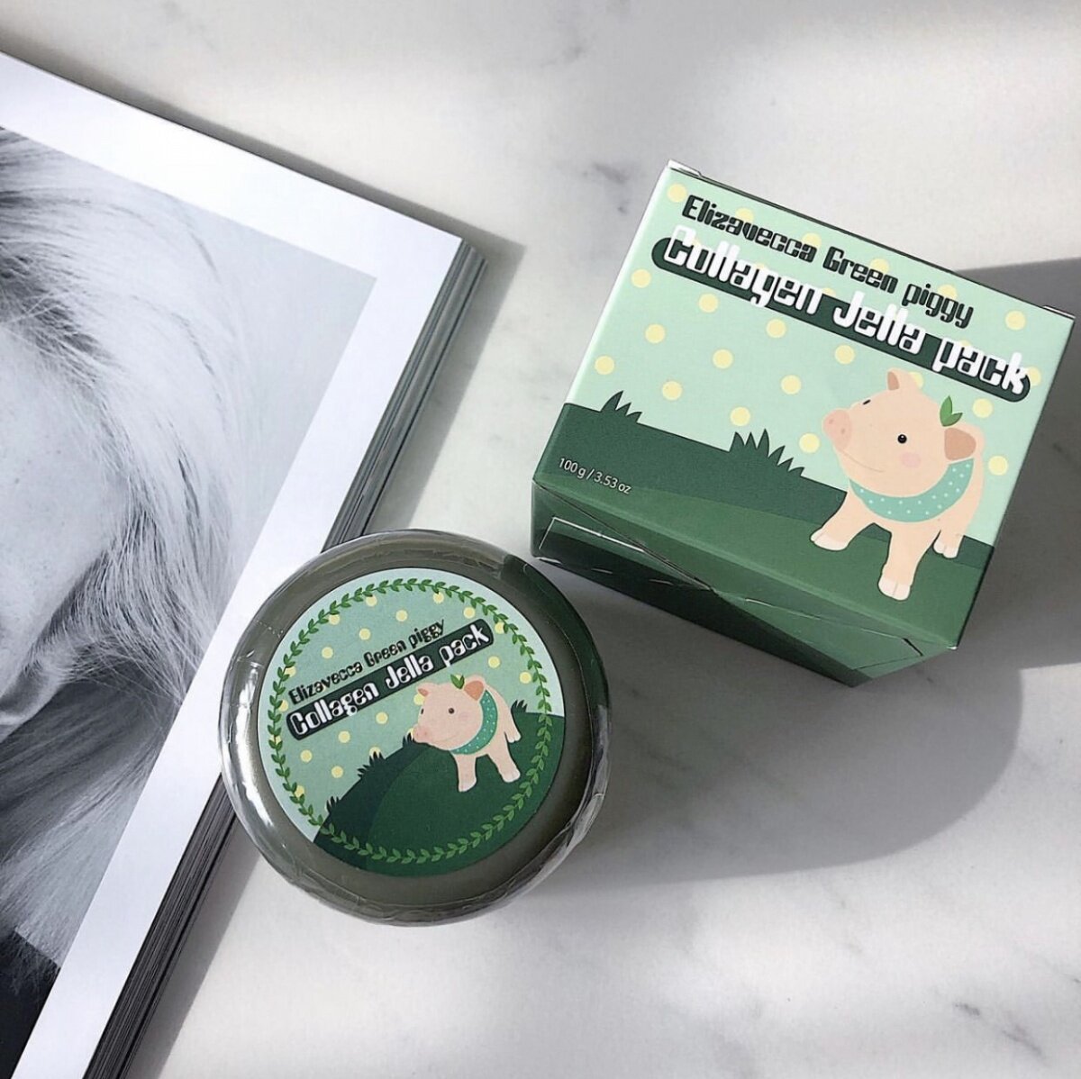 Маска Elizavecca Green Piggy Collagen, омолаживающая, увлажнение, питание, лифтинг, 100 г