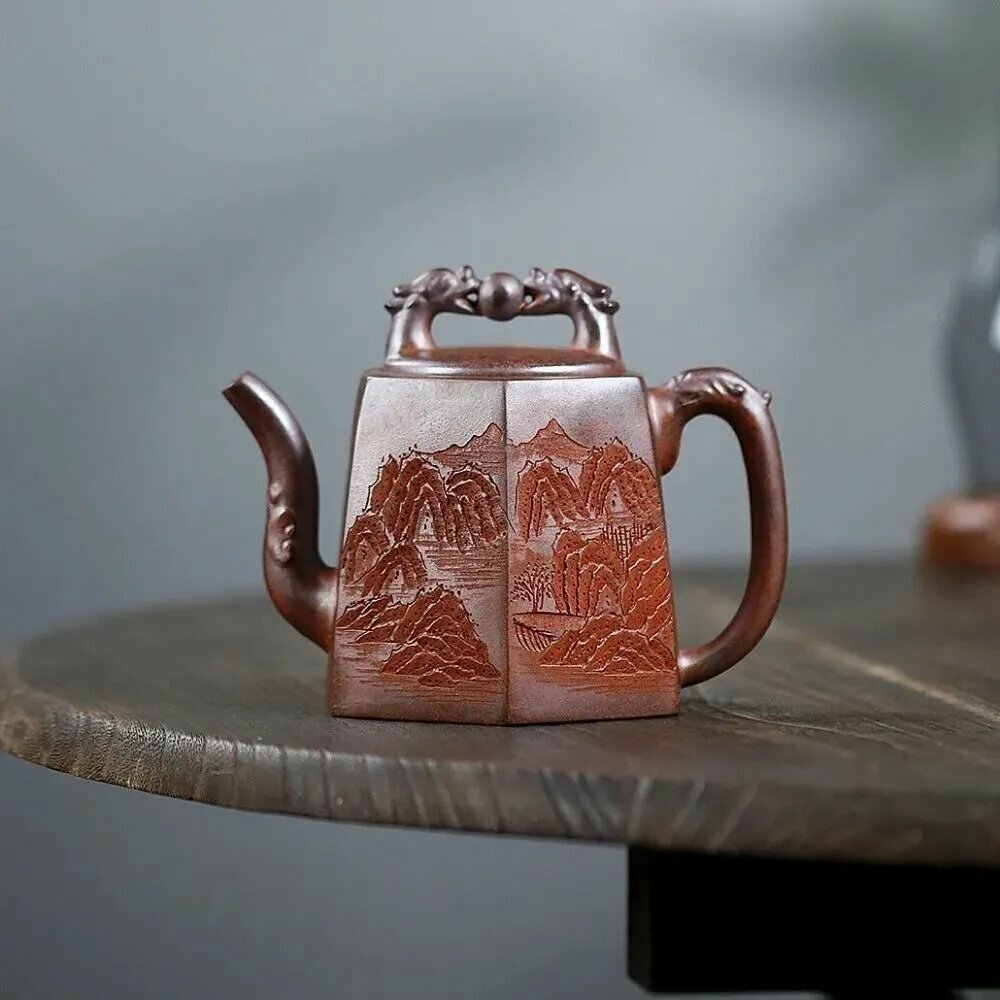 YIQIN TEA HOUSE Чайник заварочный "чайник из фиолетовой глины своими руками.", 340 мл