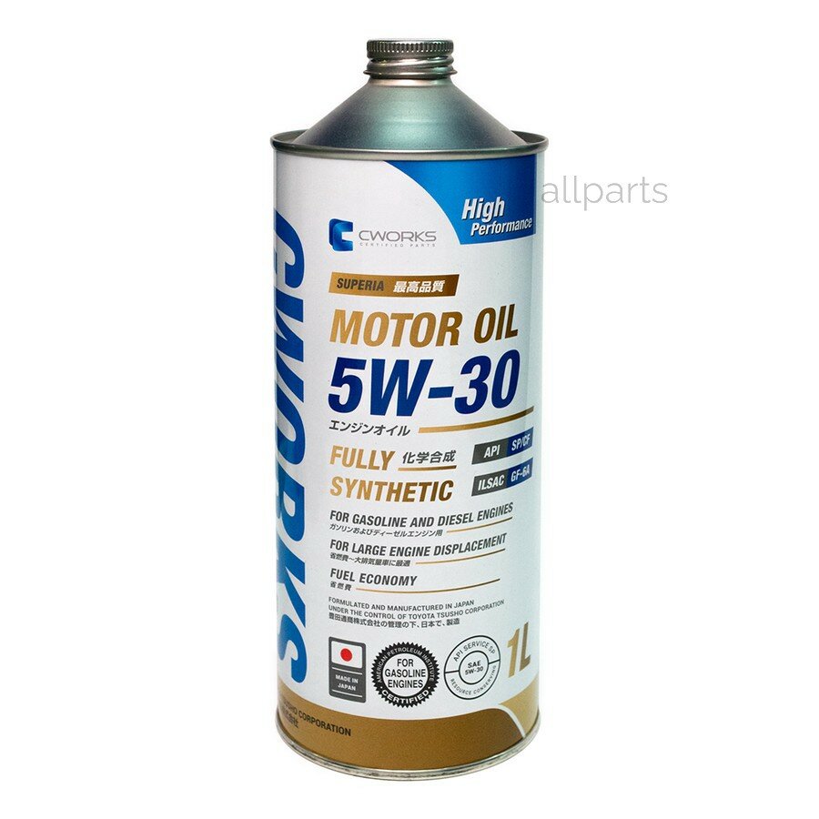 CWORKS A13SR1001 Масло моторное 5W30 CWORKS 1л синтетика SUPERIA MOTOR OIL SP/CF
