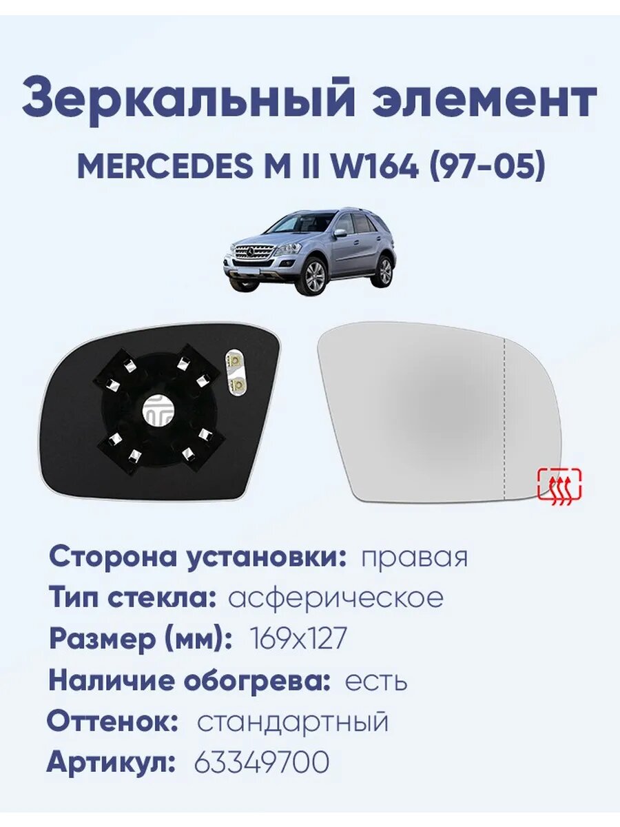 Зеркало MERCEDES M II W164 (97-05) 63349700