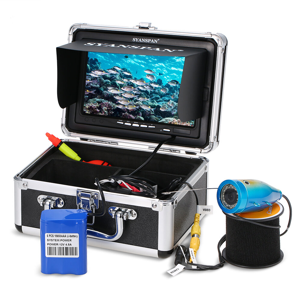 Portable 7" Inch Monitor 1000TVL Waterproof Underwater Fishing Camera Kit 24PCS Infrared IR LEDs Fish Finder for Ice Lake Boat