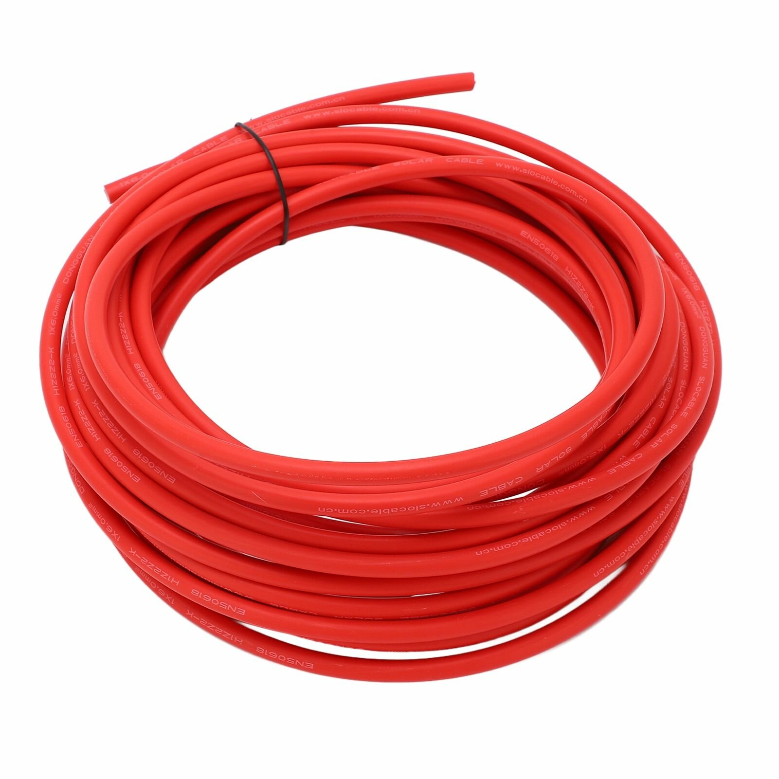 Провод солнечной панели, устойчивый к высоким температурам, из сшитого полиэтилена, энергосберегающий, солнечный фотоэлектрический кабель с низким эксцентриситетом, красный, 6 мм , 50 м / 164 фута